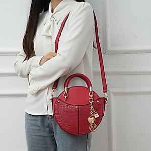 MKF Collection Crossbody Bag for Women, Designer Lady Round Purse Messenger