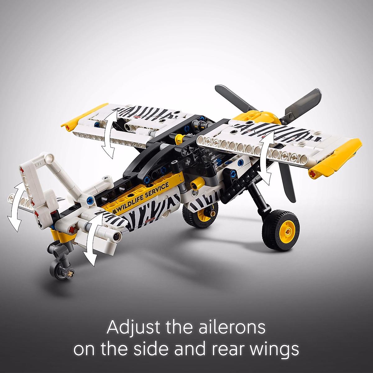 LEGO Technic Bush Plane Toy - Buildable Airplane Toy for Kids, Boys and Girls, Ages 8+ - Model Airplane Gift with Spinning Propeller, 4-Cylinder Piston Engine, and More - 42198