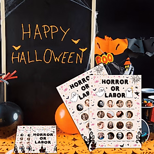 stizak Halloween Labor or Horror Baby Shower Game, Halloween Baby Shower Decorations, Pack 30 Game Cards and 1 Answer Key, Halloween Party Games Favors Decorations Supplies(wsjhl02)
