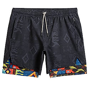 maamgic Mens Workout Shorts 2 in 1 Stretch 5 inch Inseam Gym Shorts Running Shorts with Compression Liner Zip Pocket