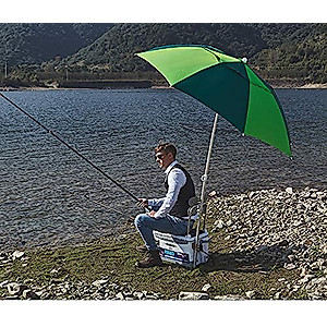 Beach Umbrellas STARRY CITY 7.2 Feet Large Sun Shade Shelter Portable Windproof 3 Links Design Patio Umbrella with Sand Anchor For Garden Beach Outdoor Poor (Bule, 7.2FT)