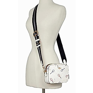 COACH Women's Mini Camera Bag (Signature Canvas - Racquet Print - Chalk Multi)