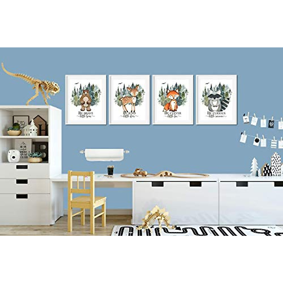 Boy Nursery Wall Decor - Baby Boy Room Decor - Woodland Nursery Decor for Boys - Boys Room Decorations for Bedroom - SET OF 4 Prints - 8x10 Each - UNFRAMED