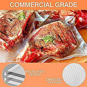 EZDOIT Vacuum Sealer Bags Commercial Grade for Food Saver, Food Sealer Bags BPA Free, Heavy Duty, Food Vac Bags for Storage Meal Prep or Sous Vide 100 Pack (4'' x 6'')