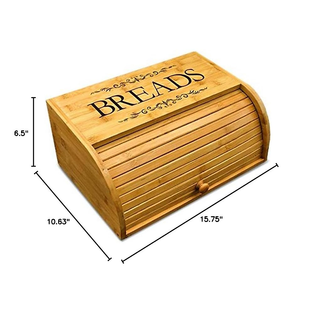 Cookbook People Original Rolltop Bread Box Bamboo Storage Bin