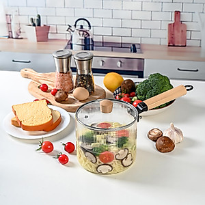 Glass Cooking Pot with Lid - 2L(68oz) Heat Resistant Tempered Borosilicate Glass Cookware Stovetop Pot Set - Saucepan Simmer Pot with Cover Safe for Soup, Milk, and Baby Food.