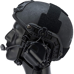 Evike x Earmor M32H MOD3 Tactical Communication Hearing Protector for ARC Fast MT Headpros (Color Black)