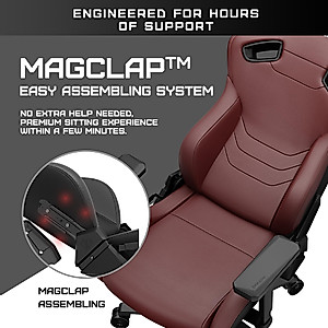 Anda Seat Kaiser Frontier Maroon PVC Leather Gaming Chair - XL Premium Ergonomic Gamer Chair for Adults, Video Game Chairs with Memory Foam Neck Pillow & Lumbar Back Support - Office Computer Seat