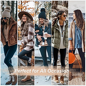 2 Pack Fleece Lined Leggings Women-High Waisted Winter Tummy Control Thermal Warm Yoga Pants for Hiking Workout(Small-Medium, B-2 Pack-Black,Brown)