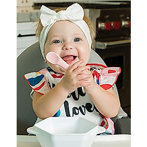 Tiny Twinkle Silicone Dipper 3-Pack - Baby Utensils for First Feeding, Baby Led Weaning Training Spoons