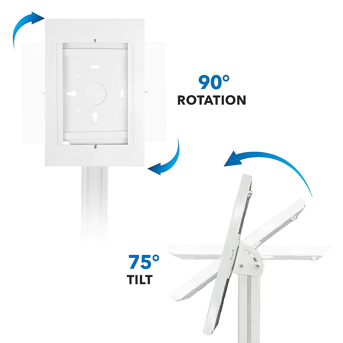 Mount-It! Anti-Theft Kiosk Stand for iPad, iPad Pro, iPad Air, Samsung Tab A | Secure iPad 10.2 Retail Kiosk | Locking Counter-Top Tablet Stand Compatible with 10.2 and 10.5" Tablets, White
