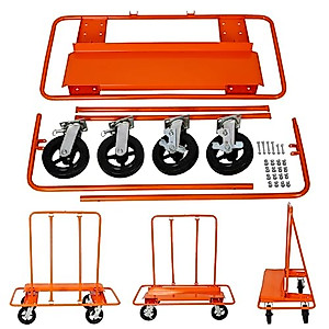 FORRTY Heavy Duty Drywall Sheet Cart, Drywall Dolly Cart, Panel Dolly Cart 2400lbs Load Capacity 8-inch Black Rubber Wheels Drywall Cart Dolly Carrying Drywall/Wood