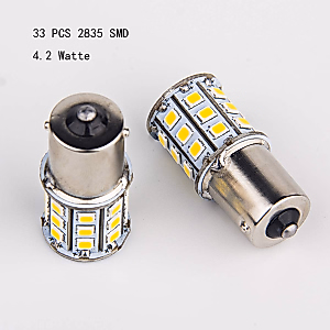 1voi Newest Super Bright BA15S 1156 1141 1003 RV Interior Light LED Bulbs Camper Trailer Turn Signal Backup Reverse 4.2W,4000K Neutral White Pack of 10