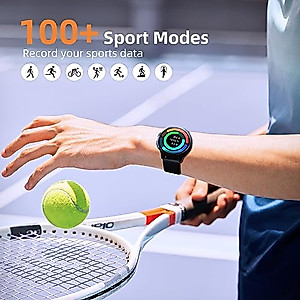 Smart Watch for Men Answer Make Call AMOLED Always-on Display Smartwatch for Android and iOS Phones 100+ Sports Modes Fitness Activity Tracking Heart Rate Blood Oxygen Sleep Monitor Pedometer