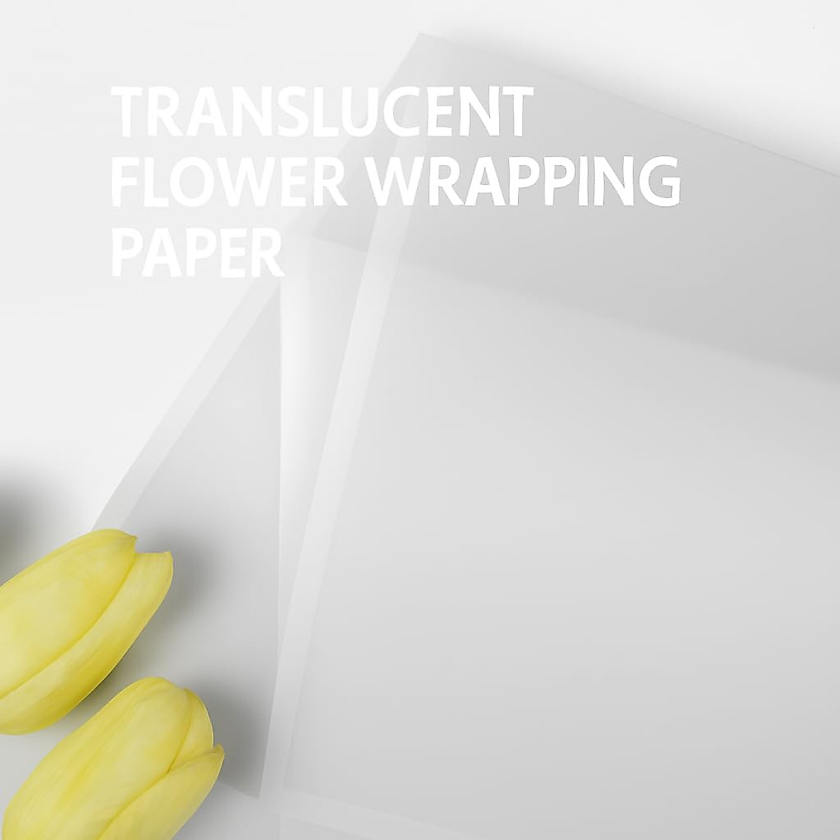 Frosted Flower Wrapping Paper White Lines Gift Packaging Florist Bouquet Supplies 20 Counts (White)