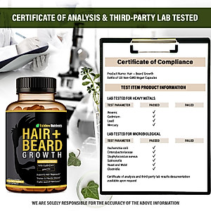 Hair + Beard Growth Vitamins for Men | Biotin 10,000mcg, Collagen, Patented OptiMSM®, goMCT®, Saw Palmetto | 60 Day Supply | Naturally Regrow Stronger, Thicker, Healthier Hair & Stops Hair Los