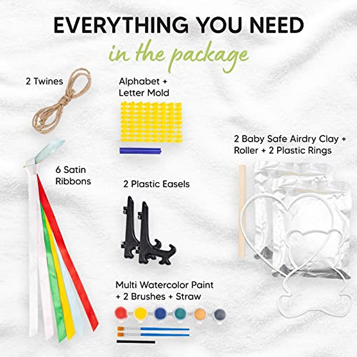 Baby Hand and Footprint Kit - Dog Paw Print Kit, Personalized Baby Footprint Kit, Baby Handprint Ornament Kit, Clay Handprint Ornament Kit for Babies, Baby Shower Gifts for Boys, Girls (with Love)