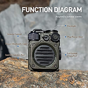 Muzen Wild Mini Rugged Outdoor Speaker, Bluetooth Portable Speaker with Louder Volume, Crystal Clear Sound, Wireless Waterproof Speakers for Travel, Outdoor