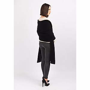 Dalle Piane Cashmere - Stole 100% cashmere - Made in Italy, Color: Black, One size