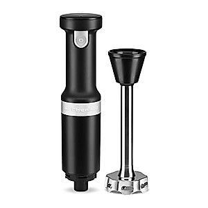 KitchenAid Cordless Variable Speed Hand Blender with Chopper and Whisk Attachment - KHBBV83 & 5 Cup Cordless Food Chopper, Matte Black