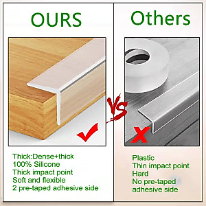 Edge Protector Strip 100% Silicone, Baby Proofing, 5m/16.4ft Pre-Tape Adhesive Soft Corner Protectors for Kids, Corners Clear Guardsfor Kids Safety, Child Table Cabinets Furniture Bumper