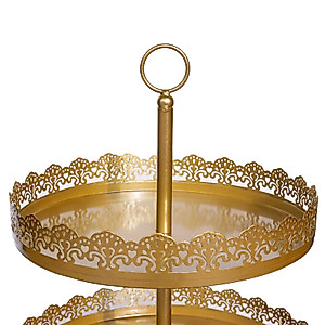 ATRDTO 4pcs Iron Cake Stands Set Cake Holder for Wedding Birthday Baby Shower Gold (Gold)