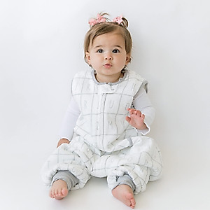 Tealbee DREAMSUIT: Toddler Sleep Sack with Feet 12-18 Months, 18-24 Months - 1.2 TOG Four Season Baby Wearable Blanket for Walkers - Bamboo, Organic Cotton Sleeping Bag (12m-2T) - Alphabet