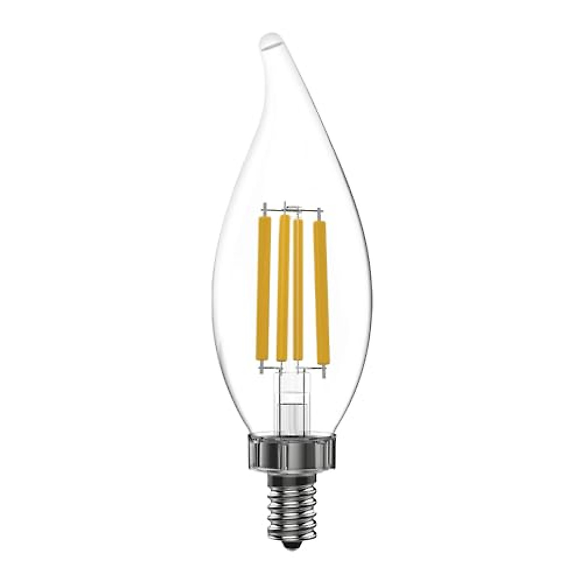 GE Ultra Bright LED Light Bulbs, 100W, Daylight Candle Lights, Clear Decorative CA12 Light Bulbs, Candelabara Base (3 Pack)