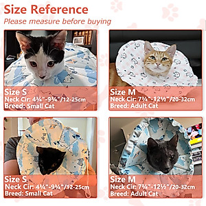 Crazy Felix Cat Cone, Soft Cat Cone Collar to Stop Licking and Scratching, Adjustable Recovery Cone for Cats After Surgery with Drawstring Design, Easy to Eat and Drink