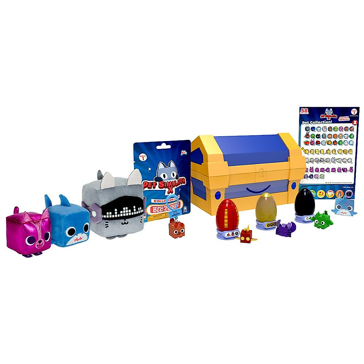 Pet Simulator X - Blue Treasure Chest Ultimate Bundle (12" Case w/ 11 Items, Series 1) [Online Exclusive] [Includes DLC]