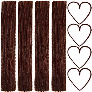 EBOOT 100 Pieces Pipe Cleaners Chenille Stem for Arts and Crafts, 6 x 300 mm (Brown)