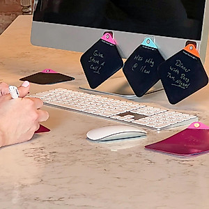Boogie Board VersaNotes Starter Pack, Reusable 3-Pack 4x4 Dry-Erase and Sticky Note Alternative for Home and Office Includes 3 VersaNotes, Magnetic Mounting Plates, Instant Erase, and VersaPen, Black