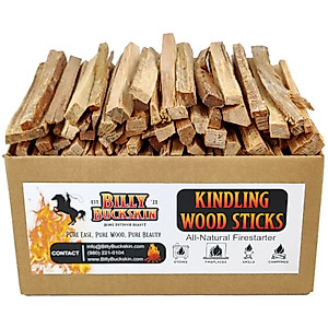 Billy Buckskin Co. Kindling Wood Sticks, Fire Starter Stick for Campfire, Fire Pit, Indoor & Outdoor Fireplace, Kiln Dried Kindling Fire Stick, Firewood Kindling Sticks Approx. 140 Fire Sticks per Box