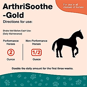 NaturVet ArthriSoothe-GOLD Advanced Equine Glucosamine Joint Supplement Formula for Horses, Liquid, Made in The USA with Globally Source Ingredients 32 Ounce