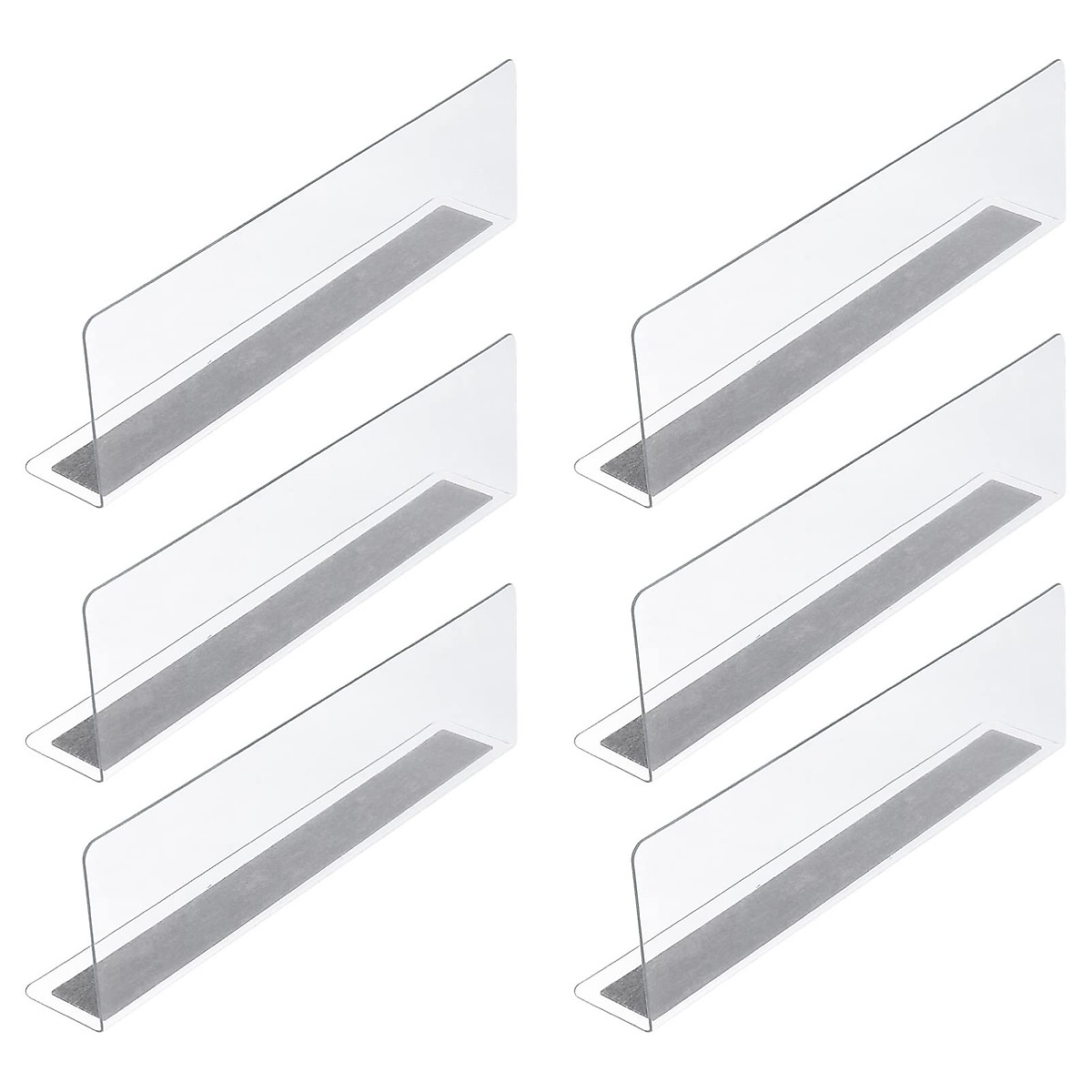 POPETPOP Cabinet Shelf Magnetic Shelf Dividers - L-Shaped Clear Closet Shelf Organizer Goods Separator for Storage and Organization 20cm Tote Purse