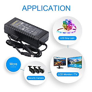 12V 6A Power Supply Adapter - AC Adapter 100-240V 50 60HZ DC 12 Volt 6A 72W Power Converter Transformer Charger 6amp 5.5mm x 2.5mm DC Plug for LED Strips Lighting, Router CCTV Camera COOLM
