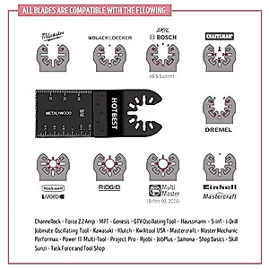 HOTBEST 50 Pack Bi-Metal Oscillating Multi Tool Quick Release Saw Blades Multitool Blade Fits for Porter Cable,Rockwell,Makita,Black & Decker Dremel etc.