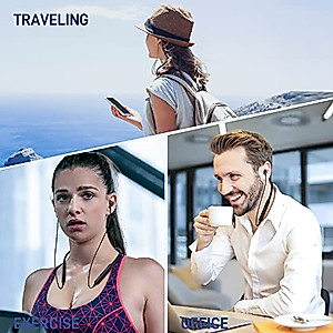 LITOSSA Neckband Bluetooth Headphones,Bluetooth Headphones with with Magnetic ON/Off, Bluetooth 5.3 280H Standby Neckband Running Wireless Headphones for Sports,Black