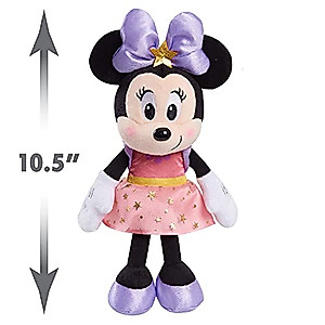 Disney Junior Minnie Mouse 8-Inch Small Stars Minnie Mouse Plushie Stuffed Animal, Pink