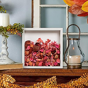 Califortree 8x8 Shadow Box Frame - Memory Box Display Case for Memorabilia Flower Awards Medals Wedding Photos and Keepsake, White