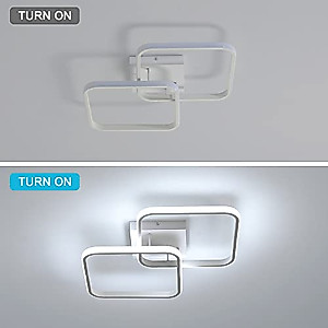 DELIPOP Ceiling Light Fixture, 23 Inch Sqaure Modern LED Ceiling Light, 42W Cold White 6500K Flush Mount Ceiling Light for Hallway Living Room Dinning Room Kitchen and Bedroom Acrylic Ceiling Lamps