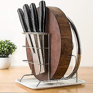 STRAW Knife Holder - Stainless Steel Knife Block Holder - Easy Cleaning, Space Saver Knife Storage - Knife Organizer