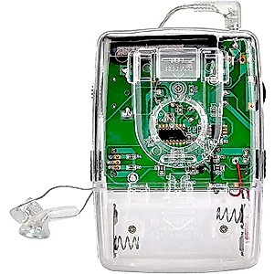 Retekess TR624 Portable Radio AM FM, Pocket Mini Radio, Clear Radio with Crystal Headphone, Powered by AAA Battery, Suit for Indoor Outdoor (Clear)