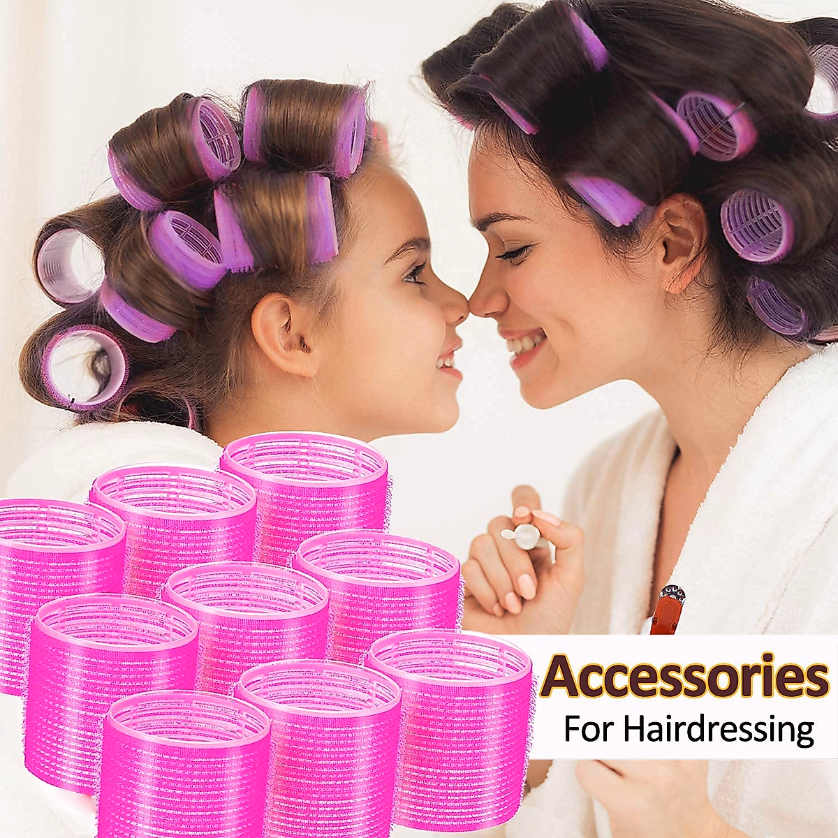 Super Jumbo Hair Rollers, 12 Pack Self Grip Salon Hairdressing Curlers, Hair Curlers Sets, DIY Curly Hairstyle for Long Hair, Colors May Vary, Jumbo Plus