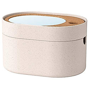 SAXBORGA Storage box with mirror lid, plastic cork, 24x17 cm for home & office use. Interior organisers. Bathroom accessories. Small storage & organisers. Storage & organisation. Environment friendly.