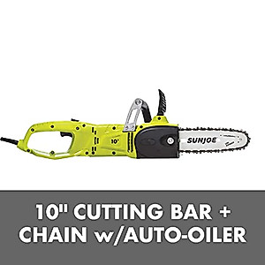 Sun Joe SWJ807E 10 inch 8.0 Amp Electric Convertible Pole Chain Saw, Green