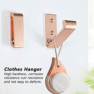 Yosoo 2 Sets Rose Gold Coat Hook, Aluminum Alloy Foldable Adhesive WallMounted Wardrobe Clothes Hanger for Home
