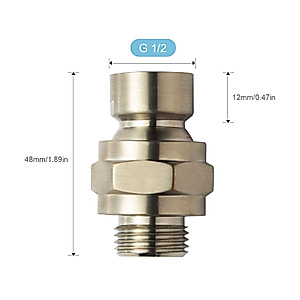 OFFO Shower Head Swivel Ball Adapter, Brushed Nickel All Metal Adjustable Shower Arm Extension Connector Universal Showering Component Solid Brass