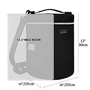 Yarn Bag,Leudes Crochet Tote Knitting Bag Water Resistant Yarn Storage Organizer Holder Case for Crochet Hooks Needles Knitting Kit for Beginners (Black)