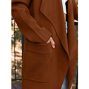 LILLUSORY Women's Oversized Dressy Cardigans 2025 Long Knit Coatigans Lightweight Winter Coat Fall Sweater Jacket Caramel